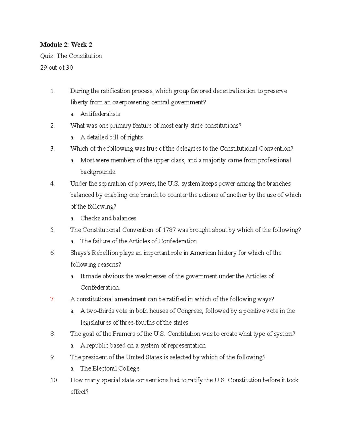 Quiz: Understanding the Constitution - Module 2, Week 2 - Studocu