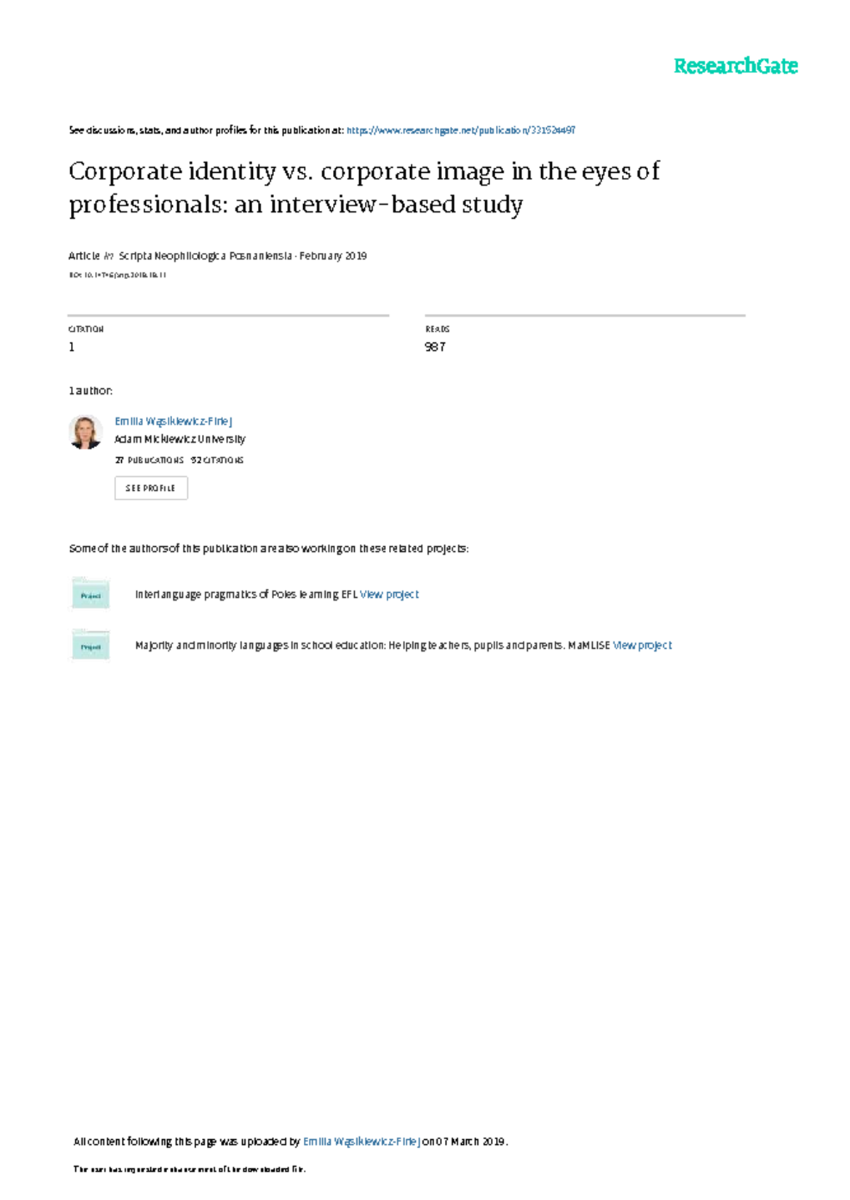 Corporate Identity vs. Image: Insights from Professional Interviews (12 ...