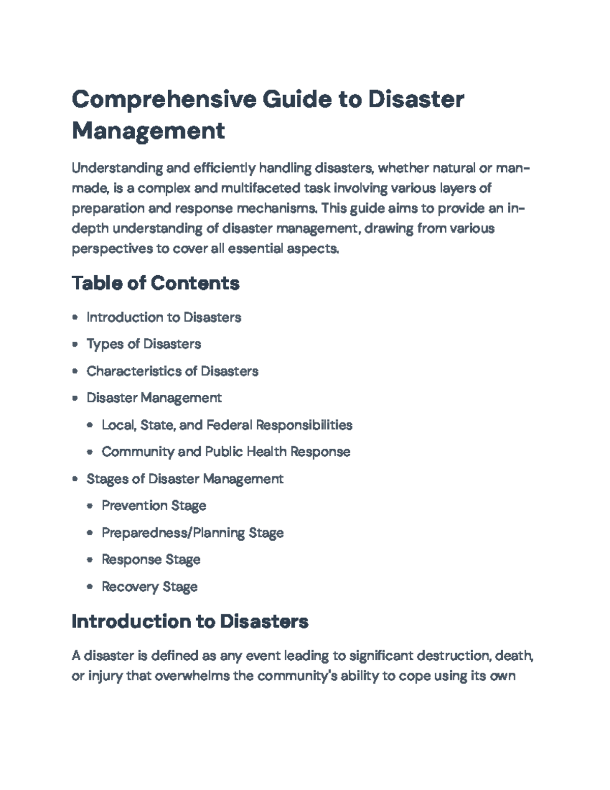Comprehensive Guide to Disaster Management: Types, Stages, and ...