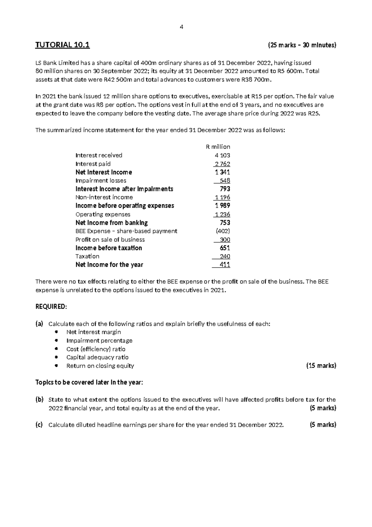 Tutorial 10.1: Financial Ratios & Executive Options Analysis for LS ...