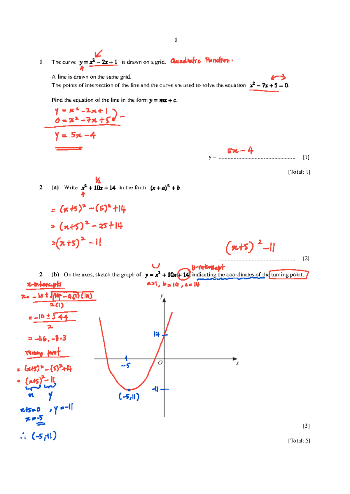 Math 101: Intersection of Curves and Graph Analysis Notes - Studocu