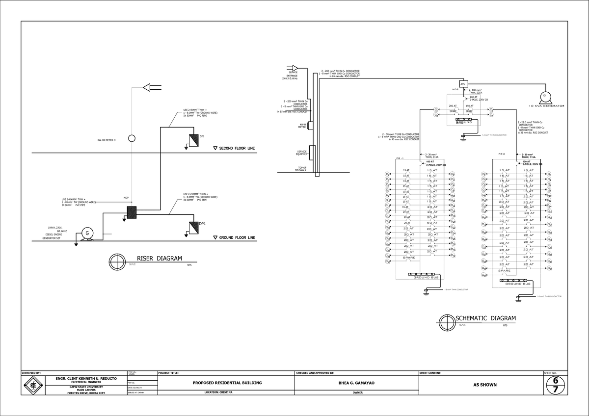 Residential Schematic & Riser Diagram - Sheet 6 for Course DP - Studocu