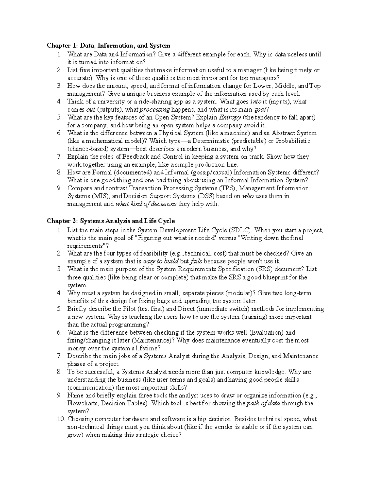 Chapter 1 & 2: Data Systems & Analysis - Assignment 1 Insights - Studocu
