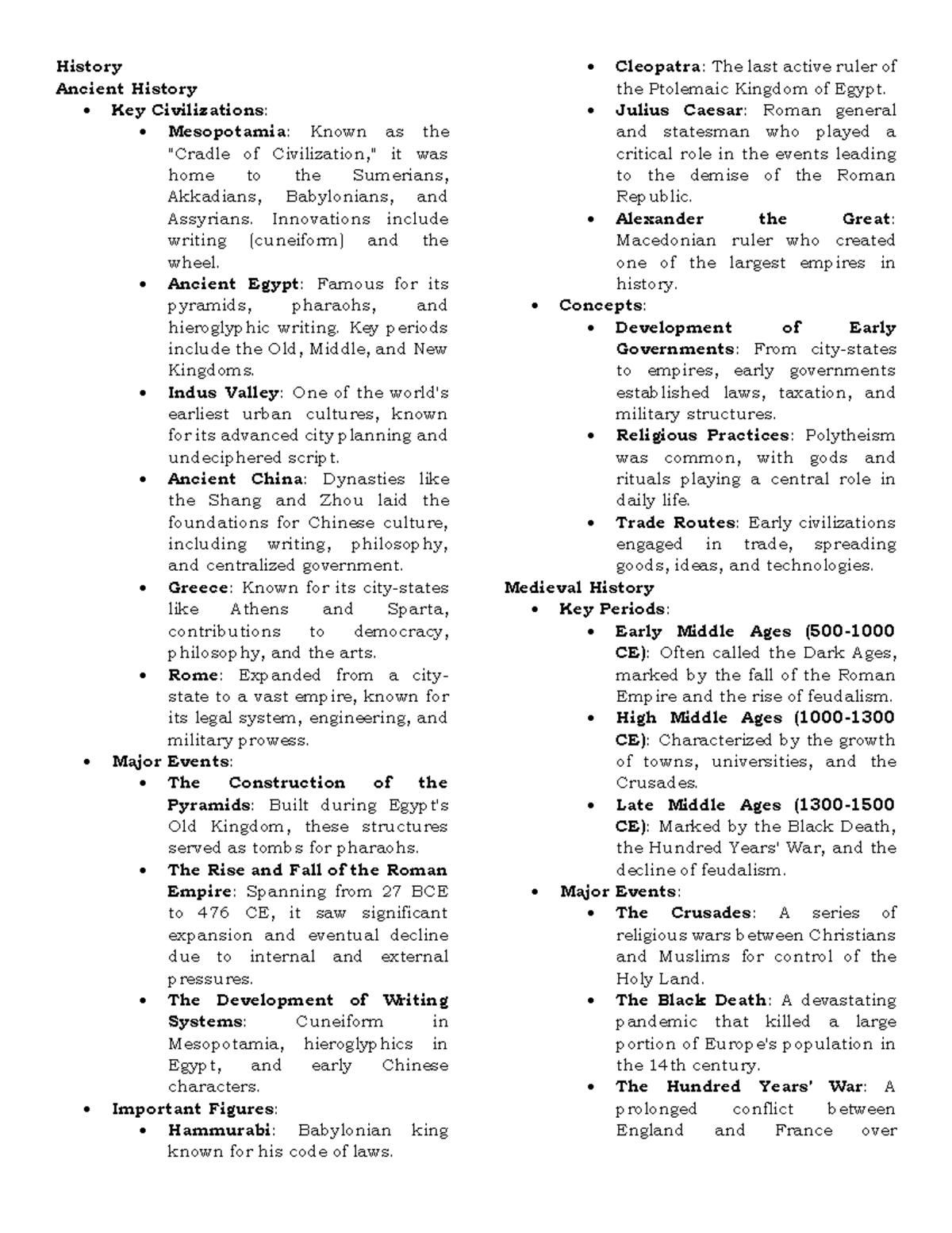 Humanities Overview: Key Concepts and Historical Developments - Studocu