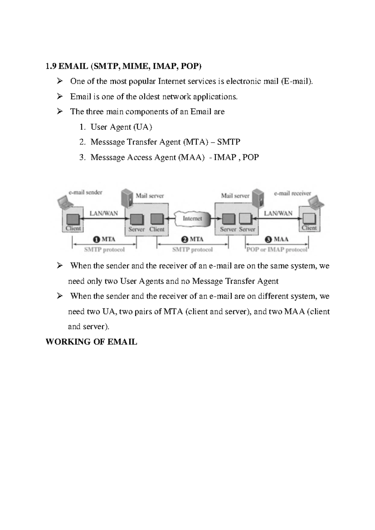 1.9 EMAIL Protocols: SMTP, MIME, IMAP, and POP Overview - Studocu