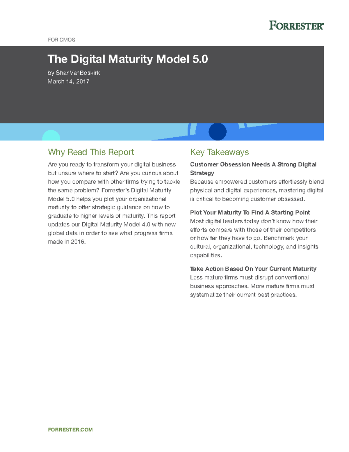 For CMoS: Insights from Forrester's Digital Maturity Model 5 Report ...