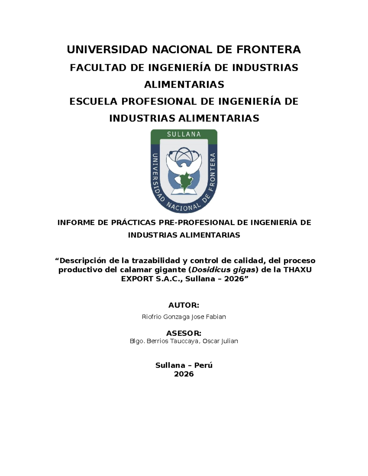 Informe Final de Prácticas Preprofesionales en PCA - INGENIERÍA DE ...