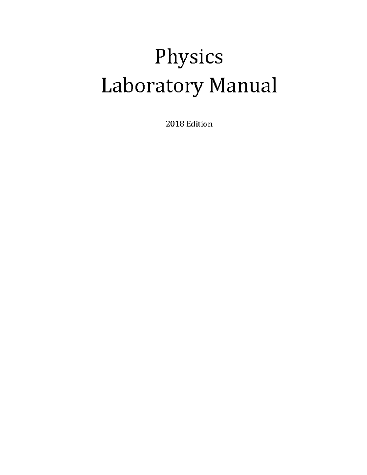 Physics for Engineers - Laboratory Manual - Physics Laboratory Manual ...
