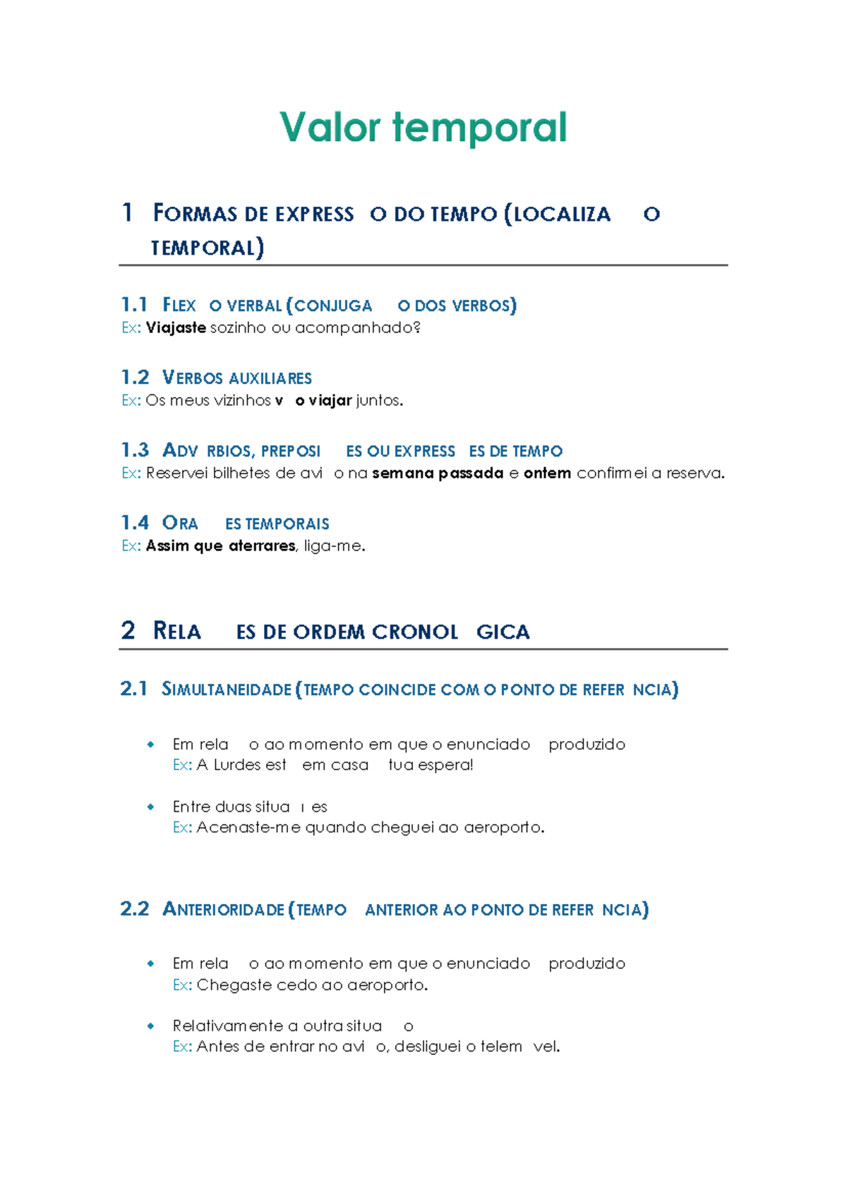 Sem Ã¢ntica (valor modal, aspetual e temporal) - 1 FORMAS DE EXPRESSÃO ...