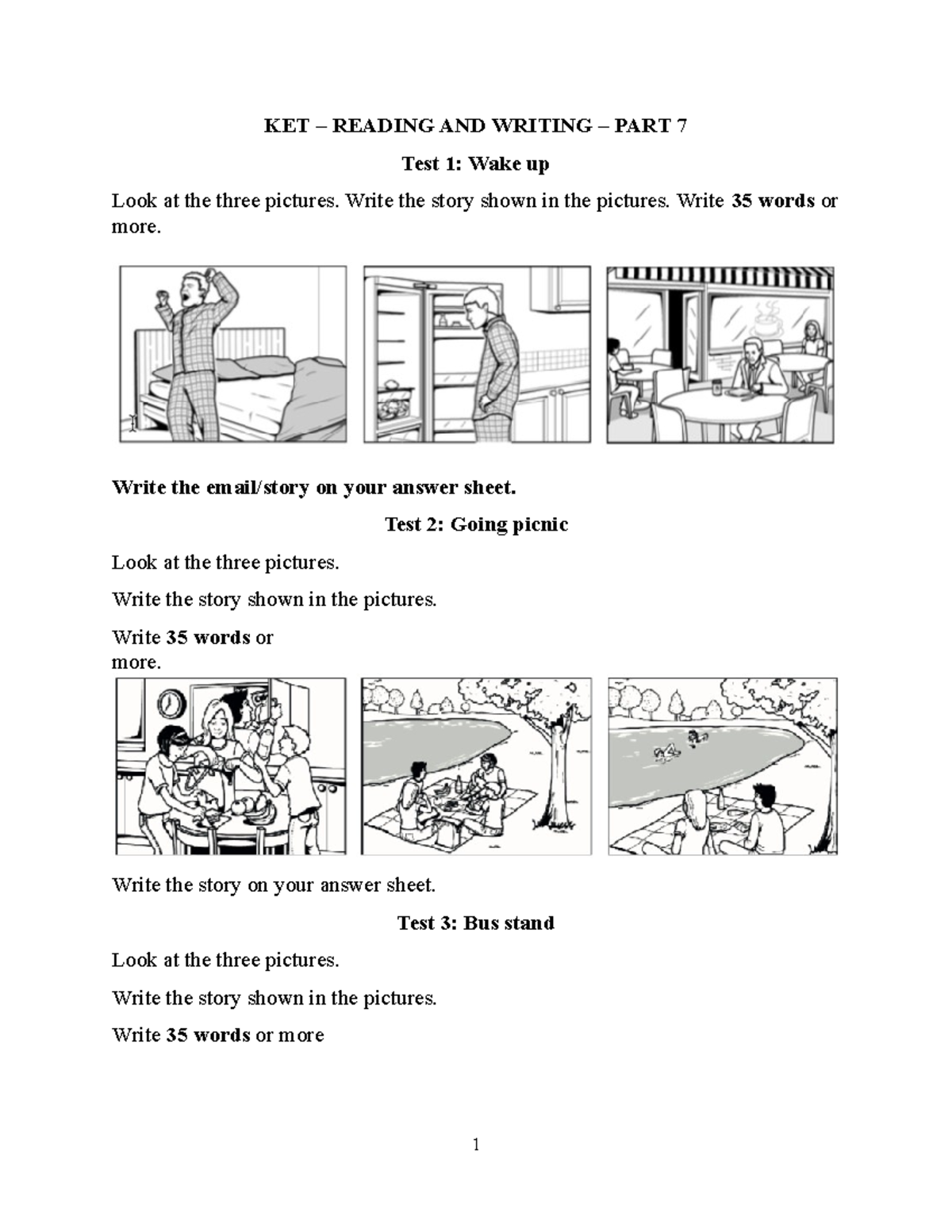 KET Reading & Writing Practice Tasks: Parts 7 & 8 Guide - Studocu