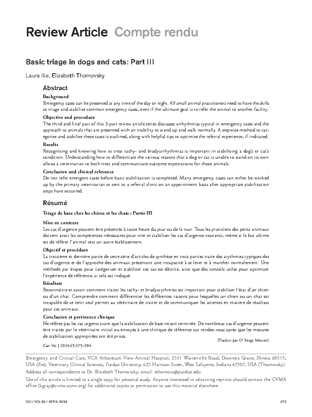 Basic Triage in Dogs and Cats: Part I - Emergency Management Guide ...