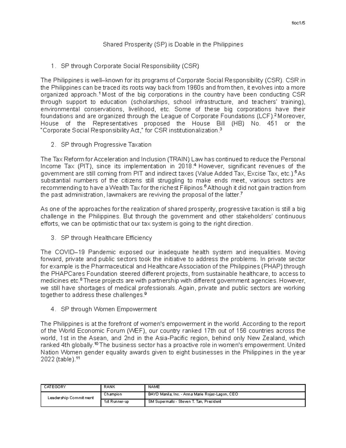 Shared Prosperity in the Philippines: CSR, Taxation, and Empowerment ...