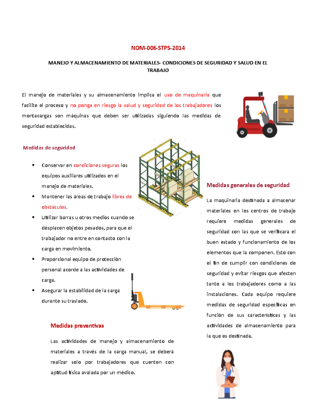 NOM 006 STPS 2014 - Infografía NOM-006-STPS - NOM-006-STPS- MANEJO Y ...