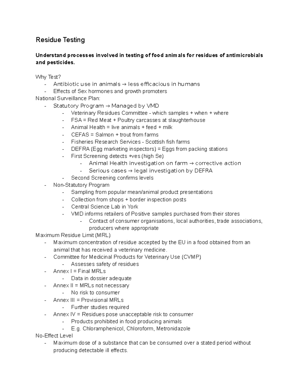 Residue Testing - Andy Grist - Residue Testing Understand processes ...