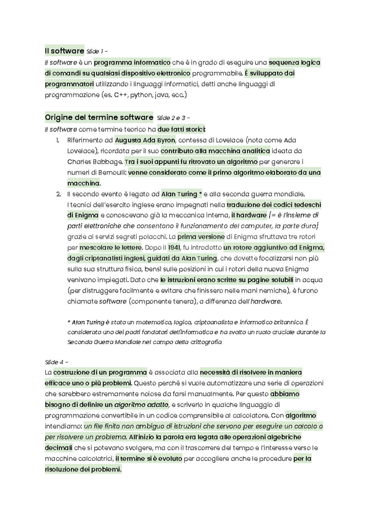 Il software: appunti di laboratorio di informatica, CdL scienze dell ...