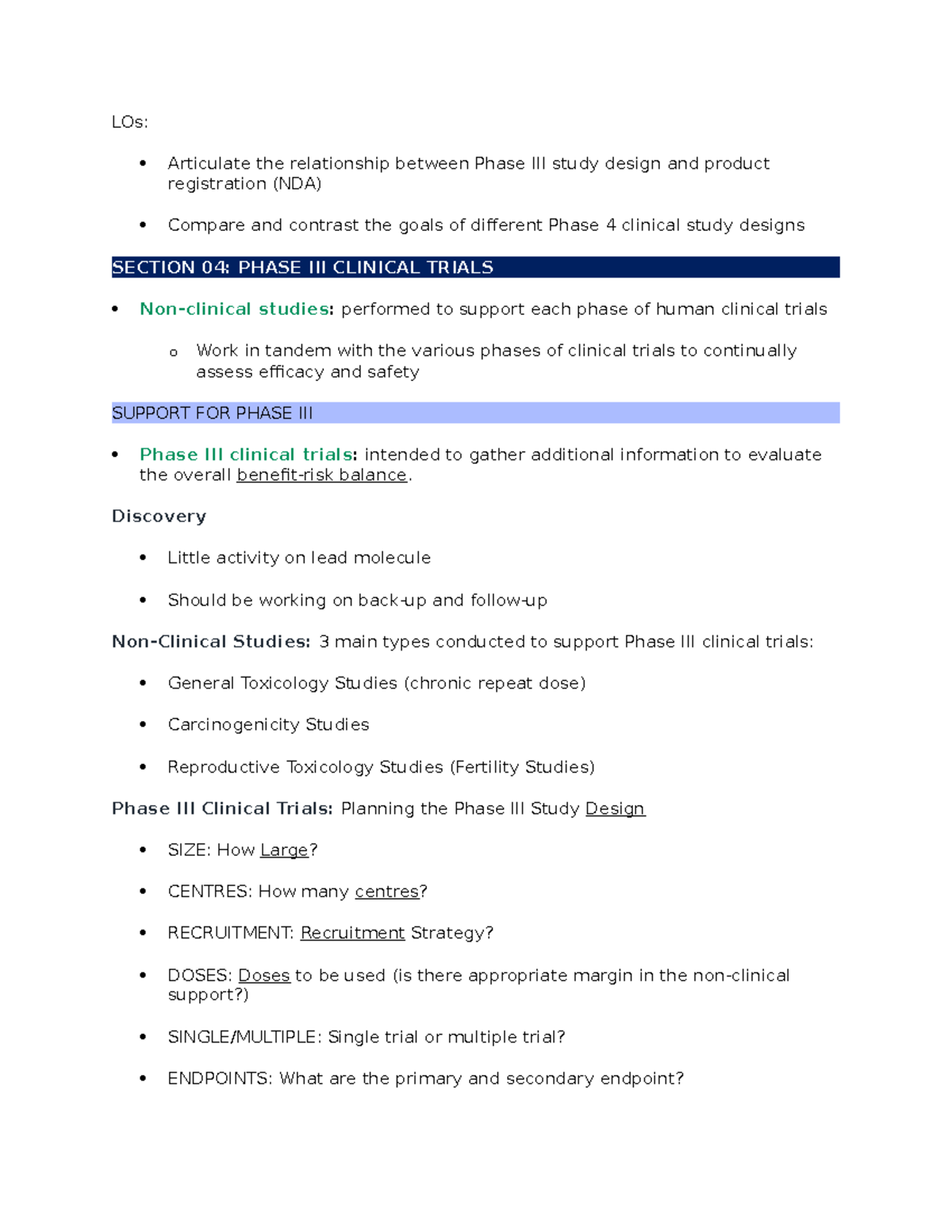 Phar480 Phase III Clinical Trials Overview and Study Design Notes - Studocu