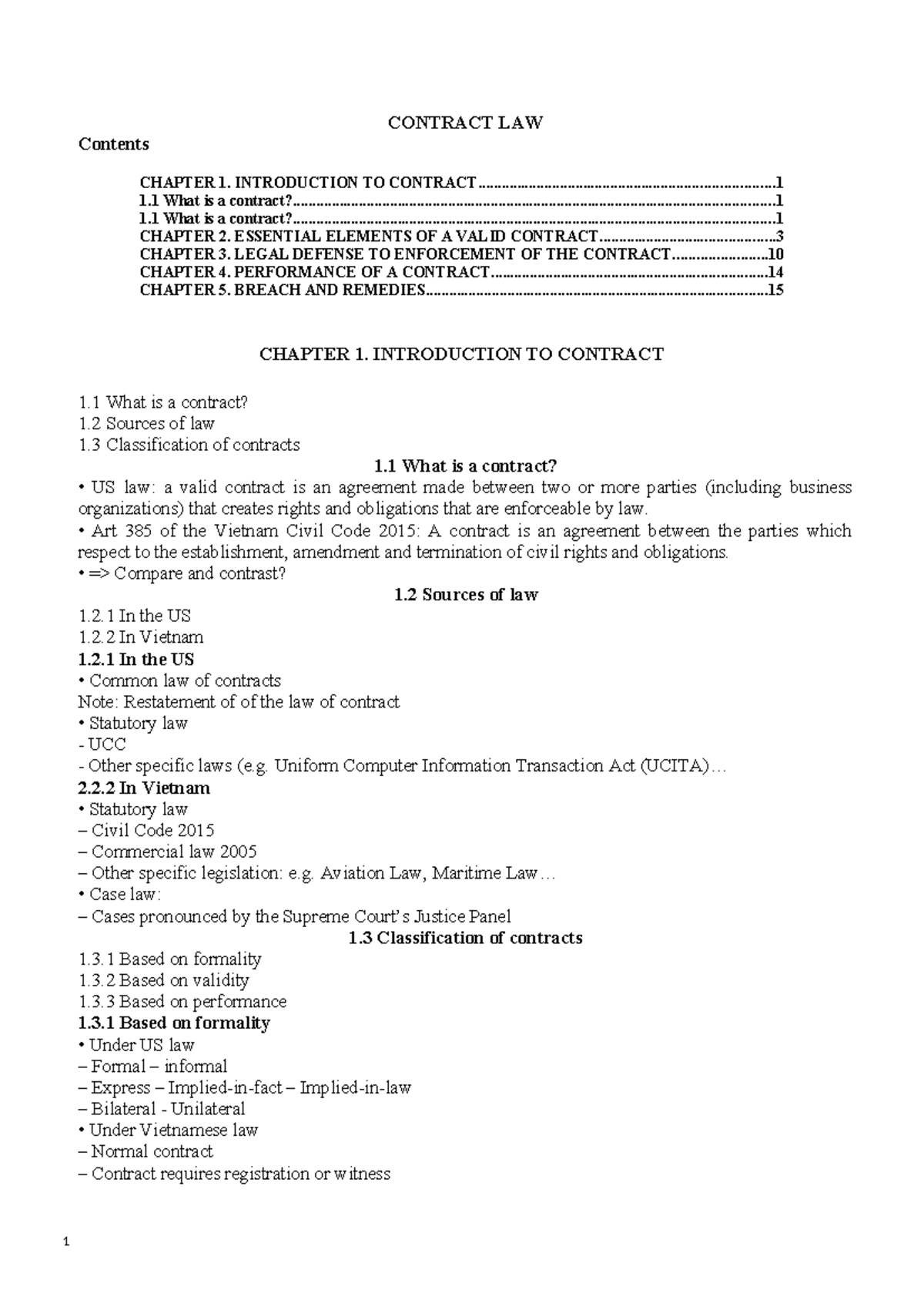 CONTRACT LAW 101: Key Concepts and Principles (Course Code: CL101 ...