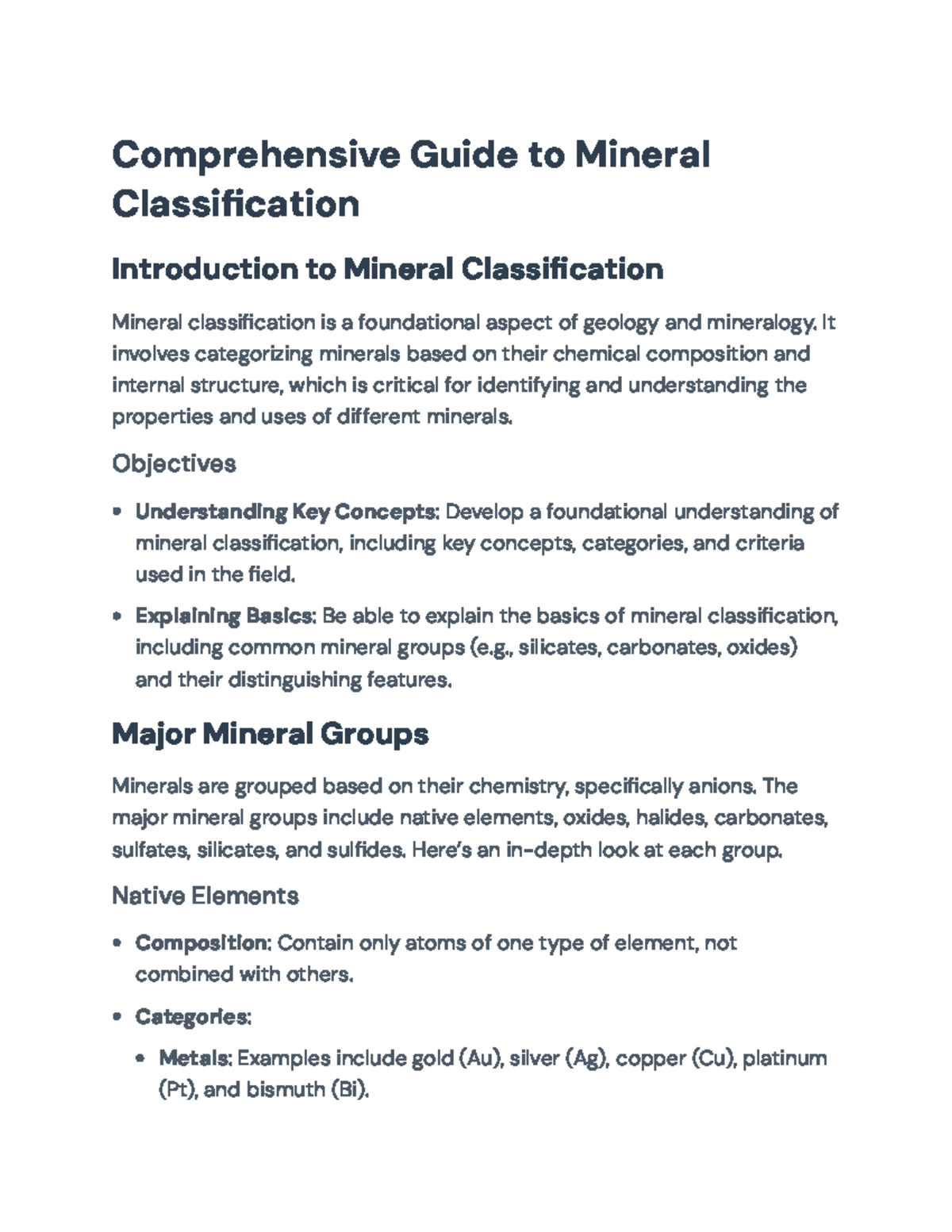 Comprehensive Guide to Mineral Classification in Geology 101 ...