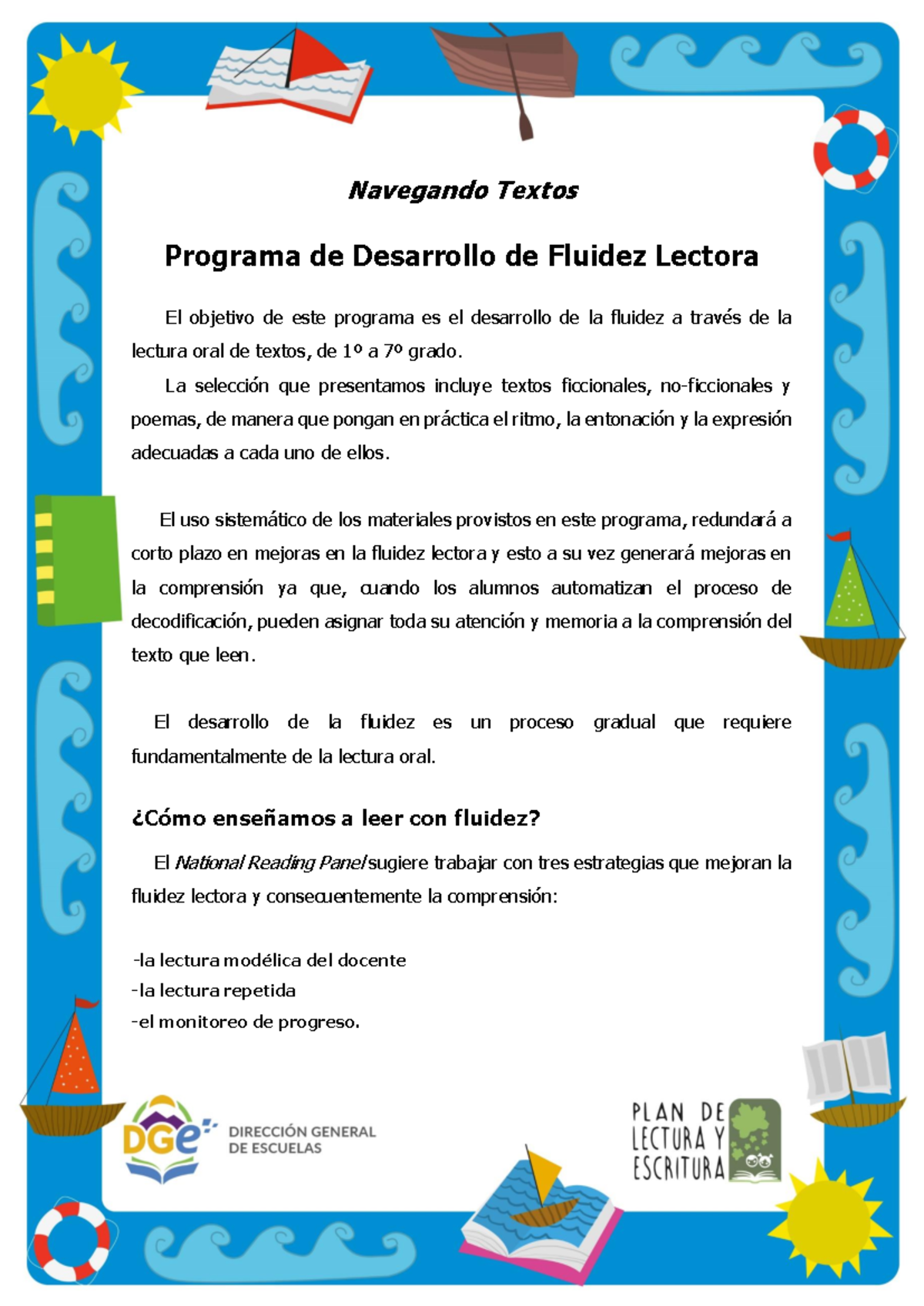 Instructivo fluidez lectora - Navegando Textos Programa de Desarrollo ...