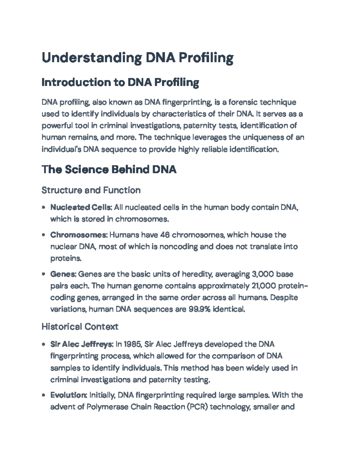 DNA Profiling: Forensic Applications and Technological Advances ...