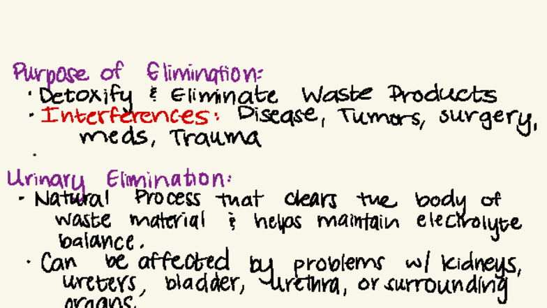Elimination Notes: Understanding Urinary and Bowel Functions in Health ...