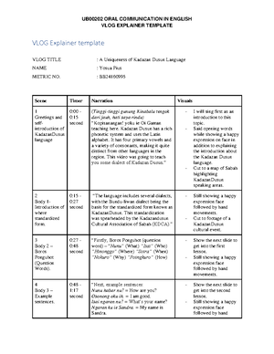 Example Vlog Explainer - How-to video script - Example of How-to video ...