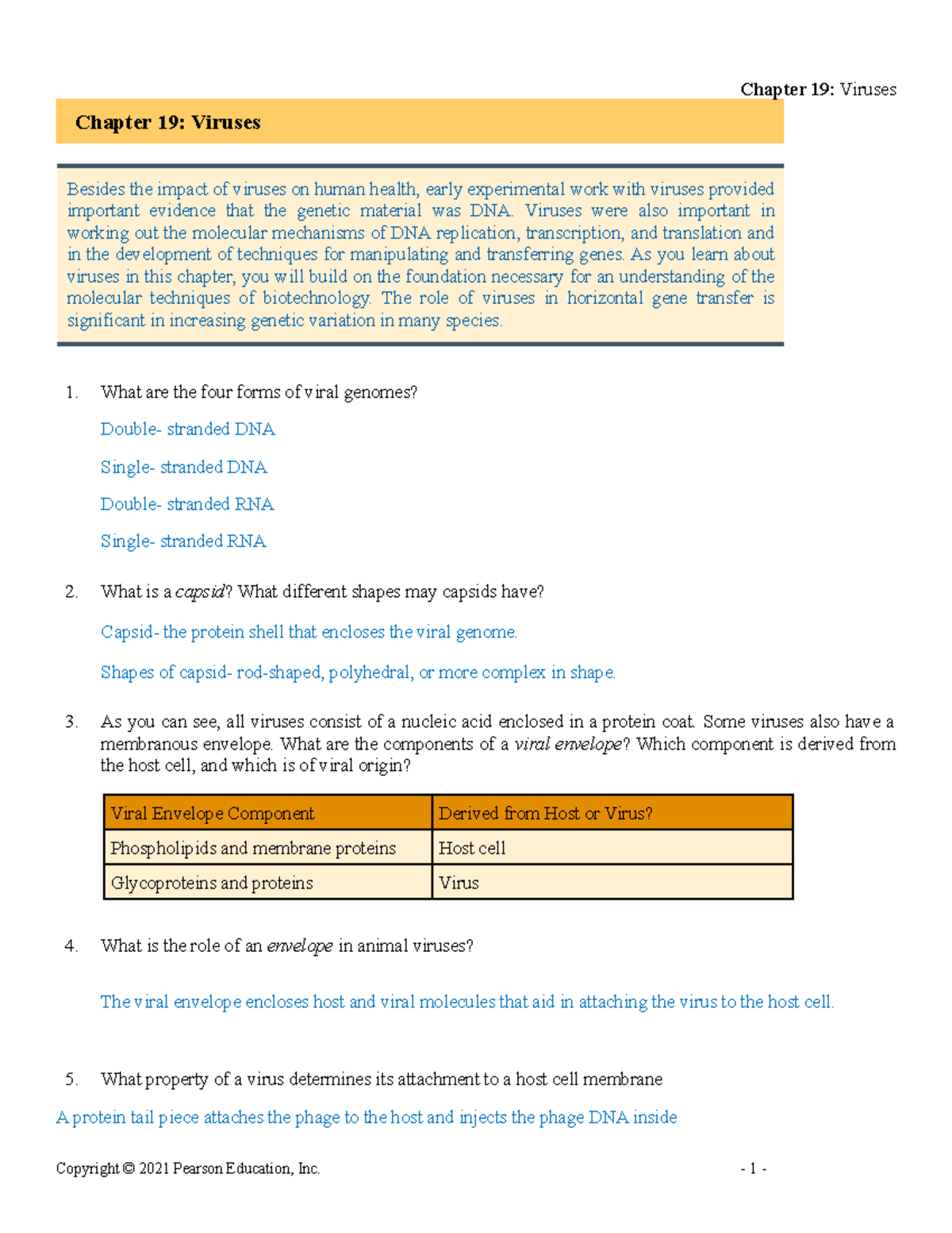 19 Study Guide- bio II - Chapter 19: Viruses Besides the impact of ...
