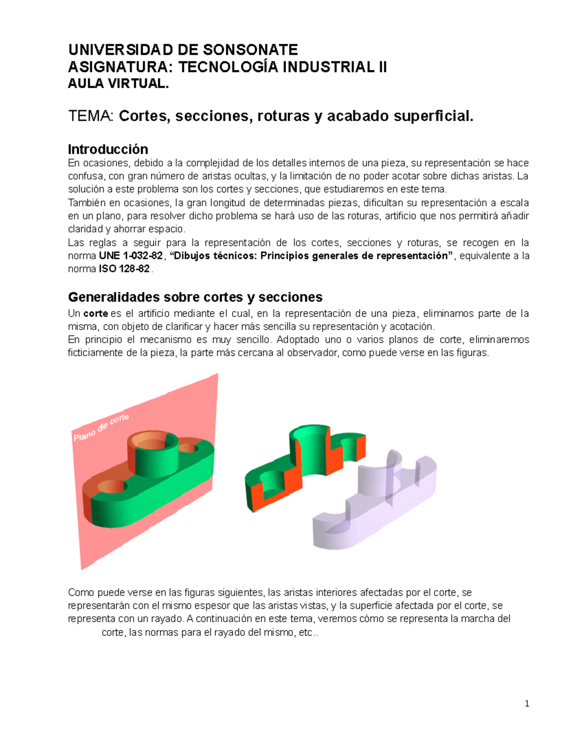 Cortes, Secciones, Roturas Y Acabado Superficial. PARA AULA Virtual ...