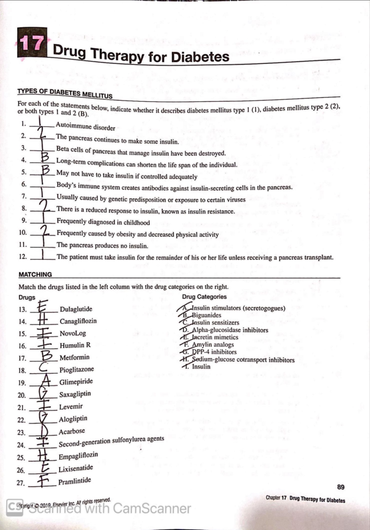 Pharm CH17 - Study Guide on Drug Therapy for Diabetes Mellitus - Studocu