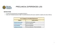 Preclinical experiences guide 06.29 - PRECLINICAL EXPERIENCES GUIDE ...