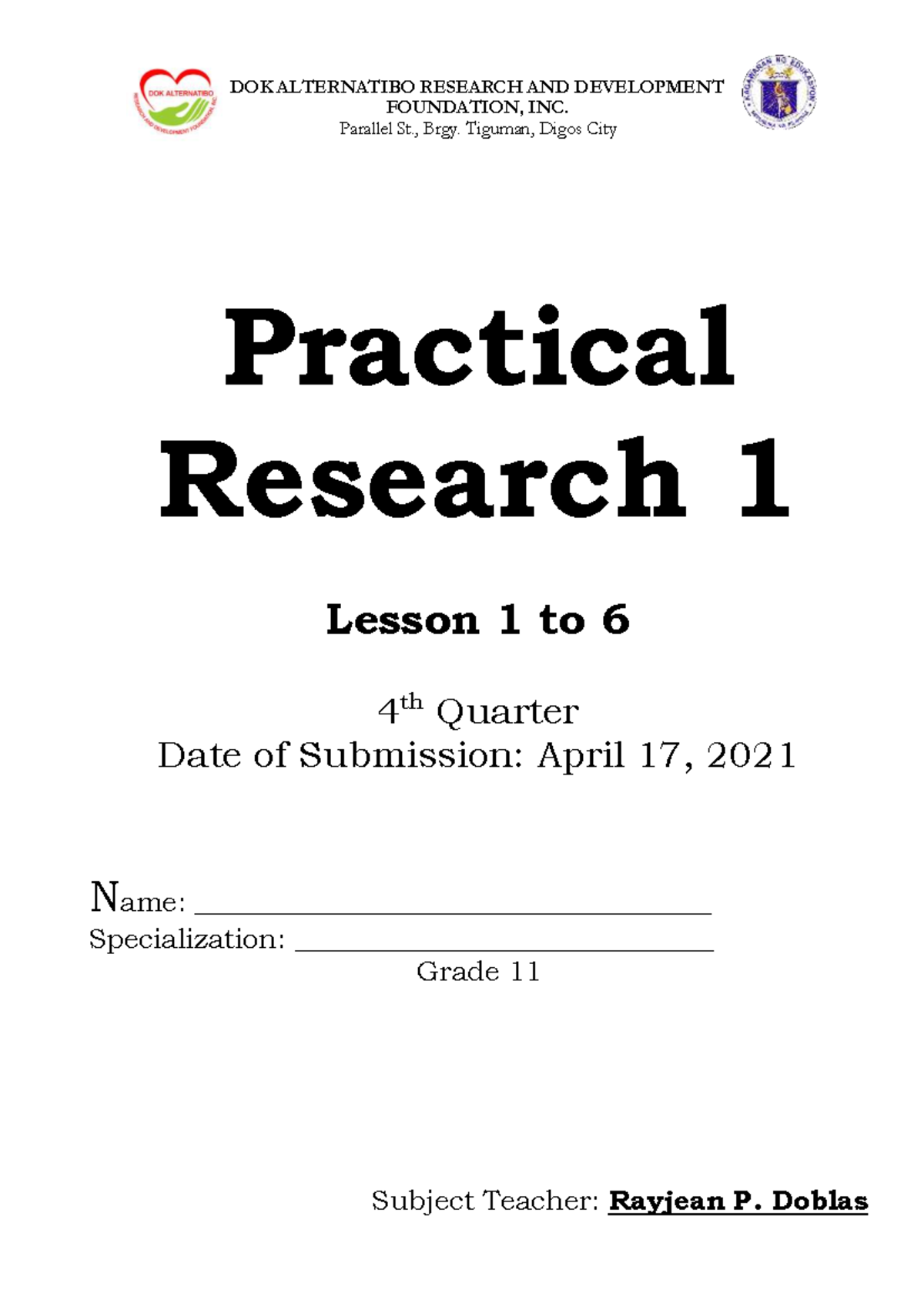 Practical Research 1 Lessons 1-6 for 4th Quarter Review - Studocu