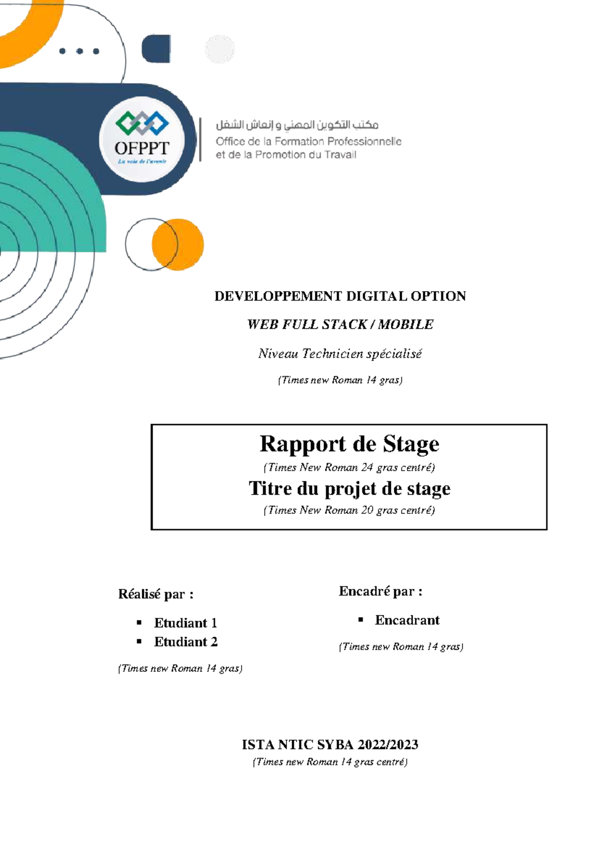 Rapport de Stage : Modèle et Structure - ISTA NTIC SYBA - Studocu
