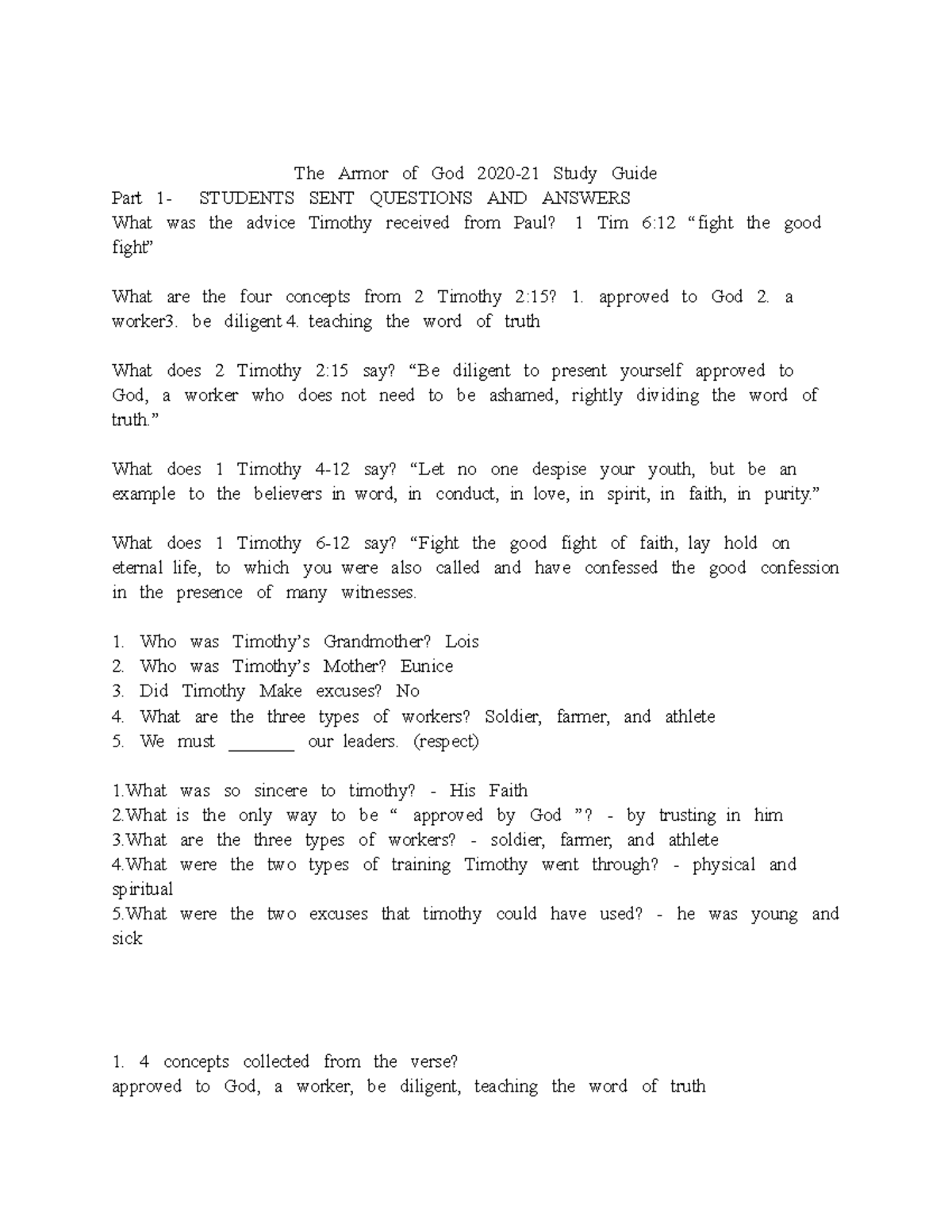 Jaiden Santiago - Bible study guide - The Armor of God 2020-21 Study ...