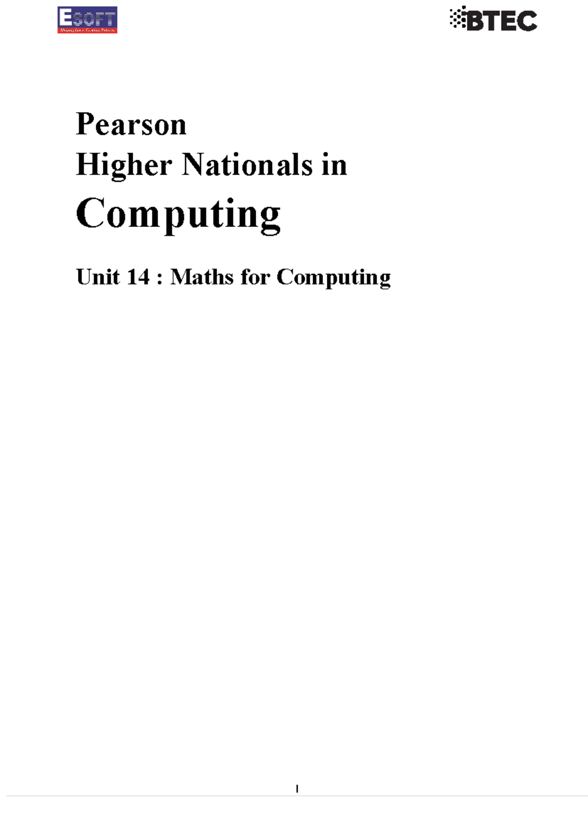 Unit 14: Importance of Maths in Computing - BTEC HND Assessment Guide ...