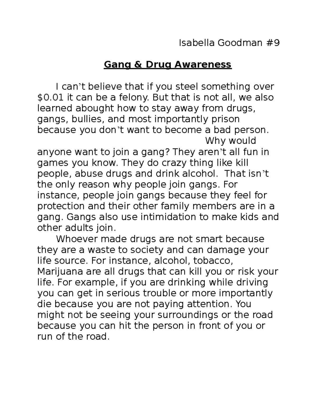 Izzy Trouble Essay - This helps discover things in the world - Isabella ...