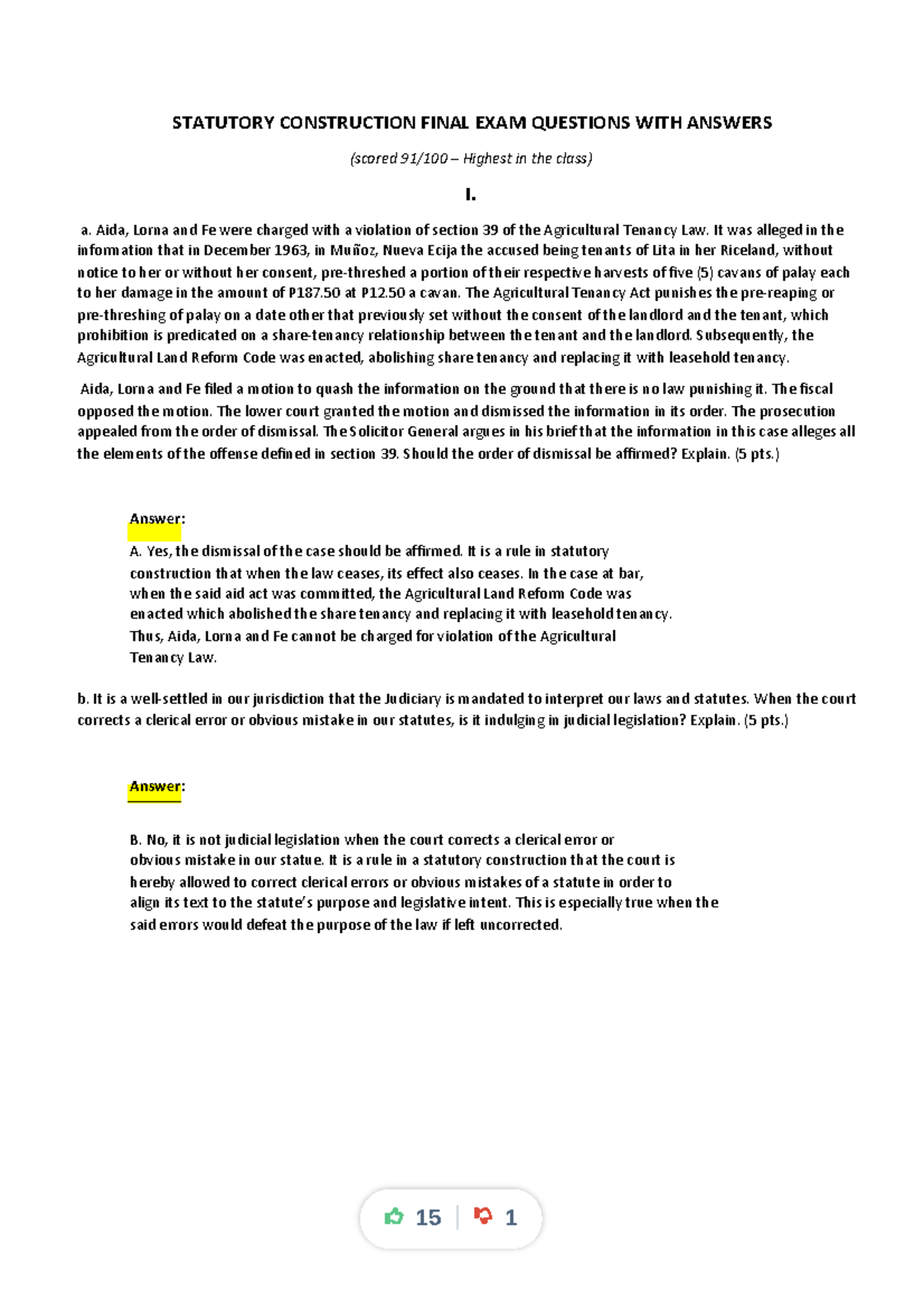 Statutory-construction-exam-questions-with-answers compress - STATUTORY ...