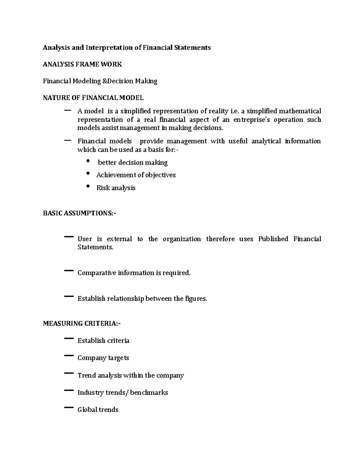 7. Financial Statement Analysis & Interpretation: Framework ...