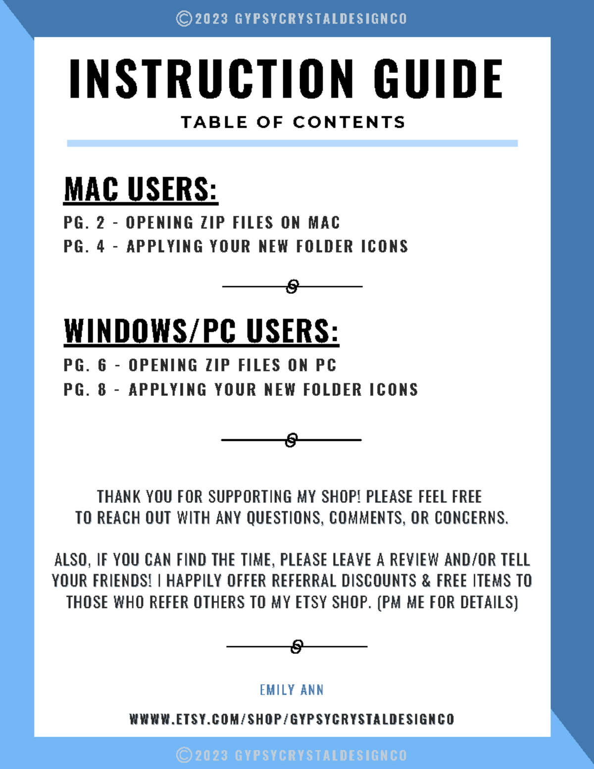 2023Folder Instructions - INSTRUCTION GUIDE T A B L E O F C O N T E N T ...