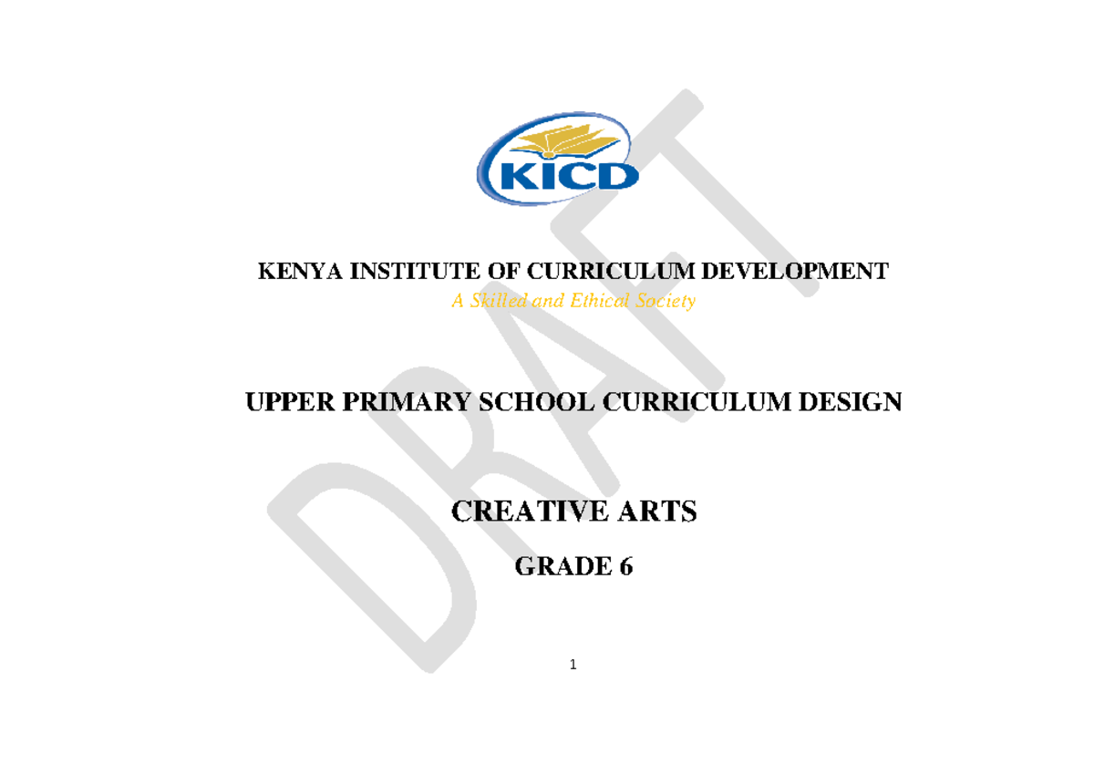Creative Arts Curriculum Design for Grade 6 - 240115 133144 - Studocu