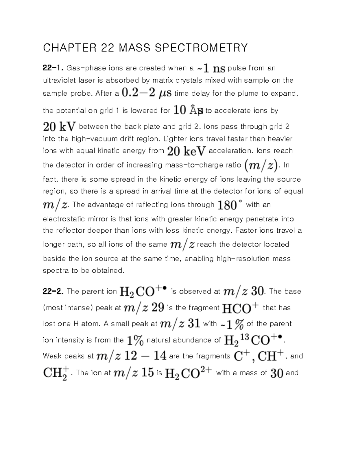 CHAPTER 22 MASS SPECTROMETRY: Key Concepts and Analysis - QNT 101 - Studocu