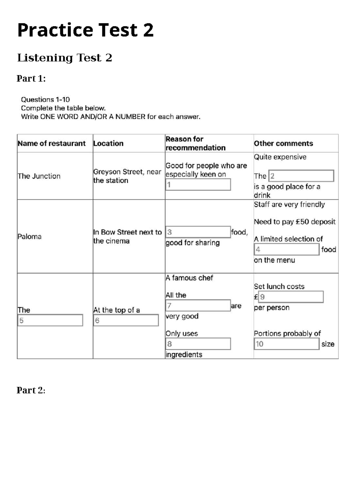 Practice Test 2: Kākāpō Conservation and Elm Reintroduction Insights ...