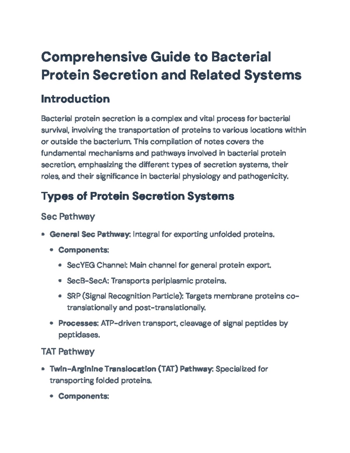 Bacterial Protein Secretion Systems: Mechanisms & Pathogenic Roles ...