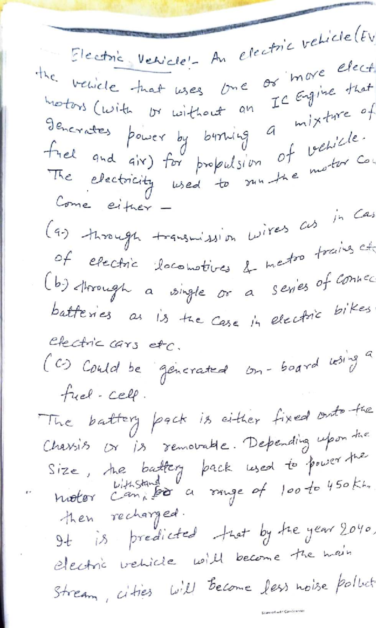 EV Technology Overview: Types, Advantages, and Disadvantages - Studocu