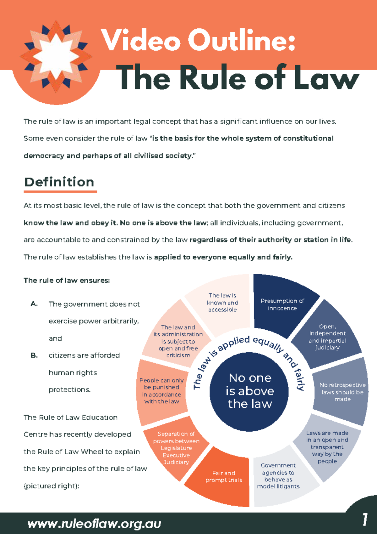 2019 - Video 1 - Outline of the Rule of Law Principles and Concepts ...