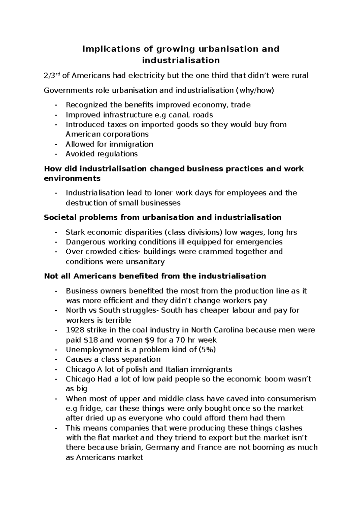 Implications of Urbanisation & Industrialisation in America: A Study ...