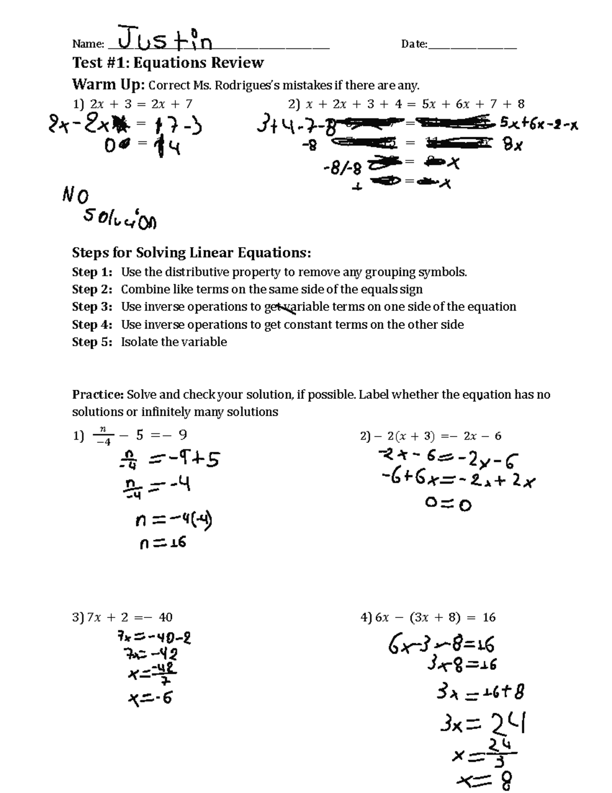 Test #1 Review: Equations Mastery Guide - Kami Export - Studocu