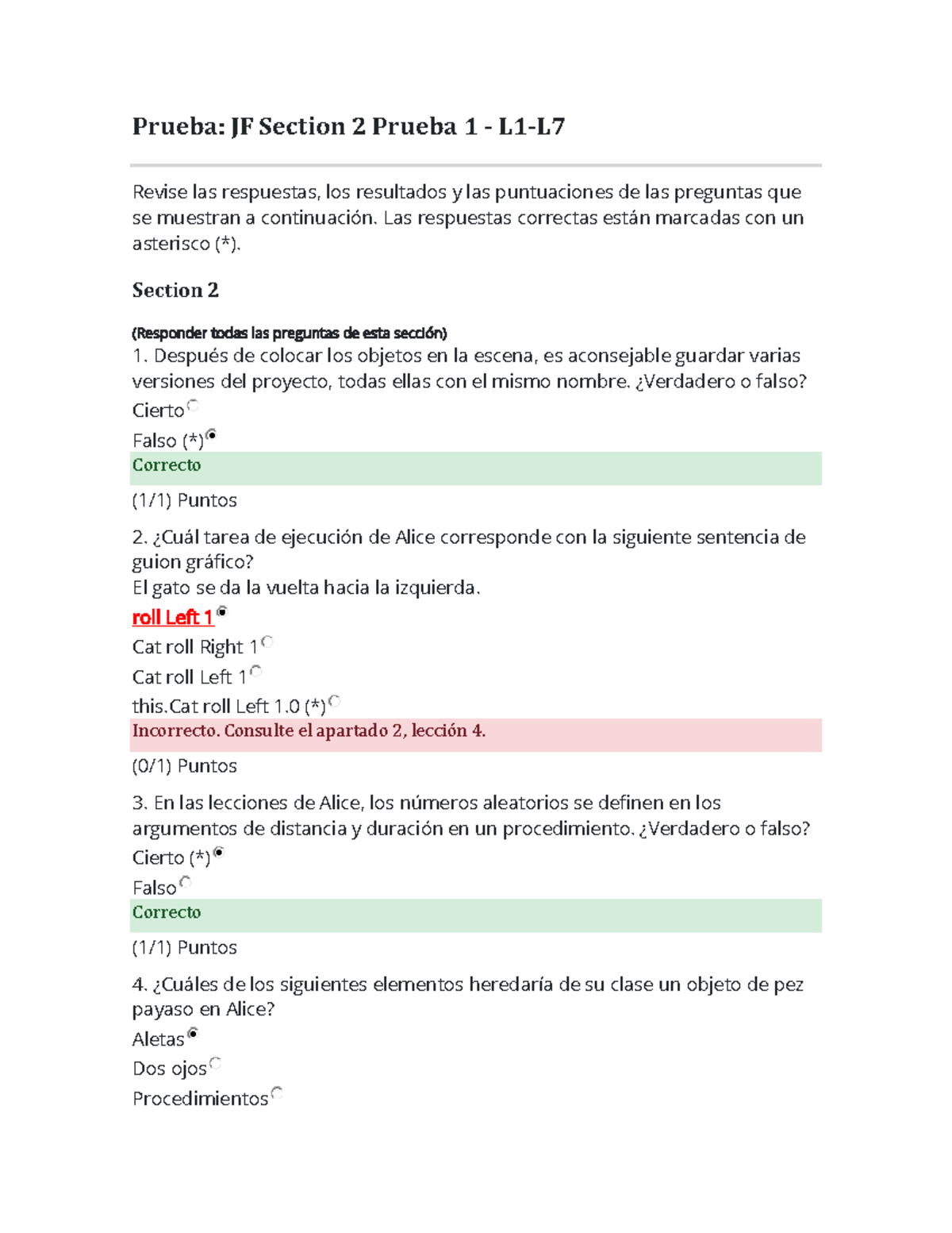 Prueba JF Section 2 Prueba 1 - L1-L7 - Prueba: JF Section 2 Prueba 1 - L1-L Revise las ...