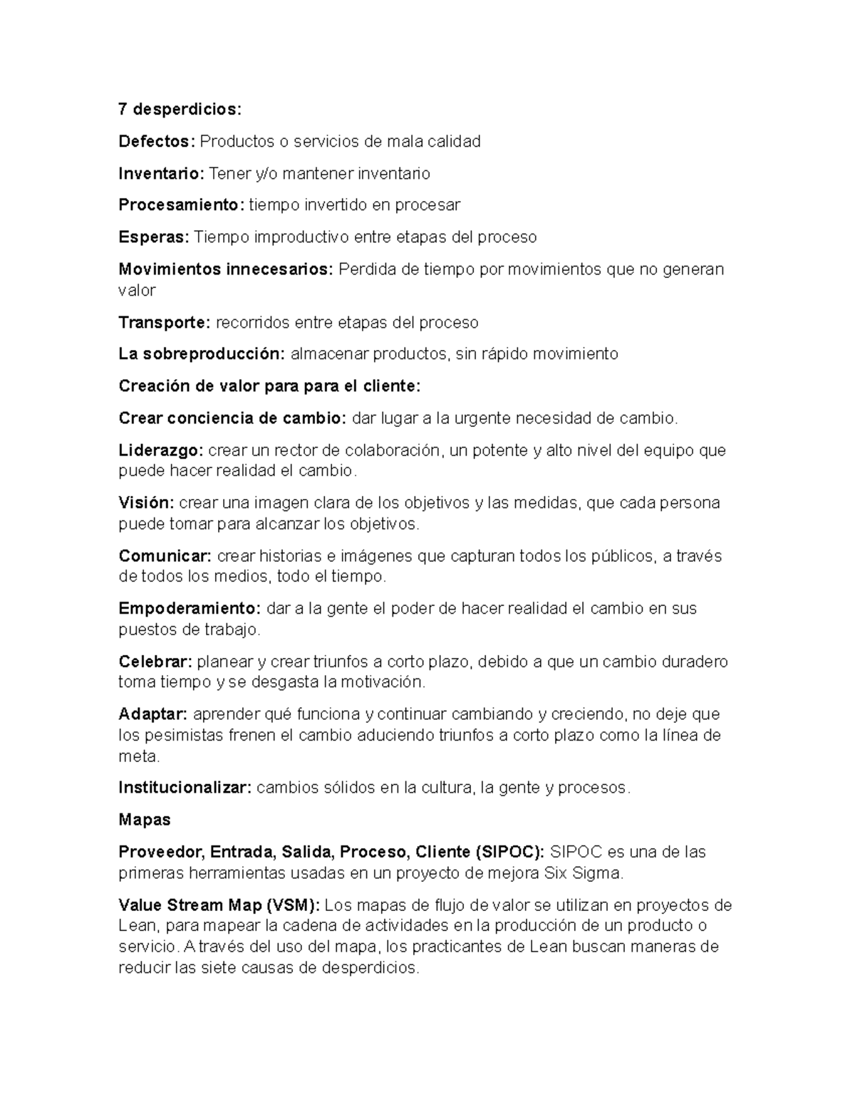 Guia Modelos - Guia de examen - 7 desperdicios: Defectos: Productos o ...