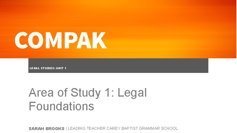 COMPAK LEGAL STUDIES UNIT 1: Legal Foundations Assessment Task 2025 ...