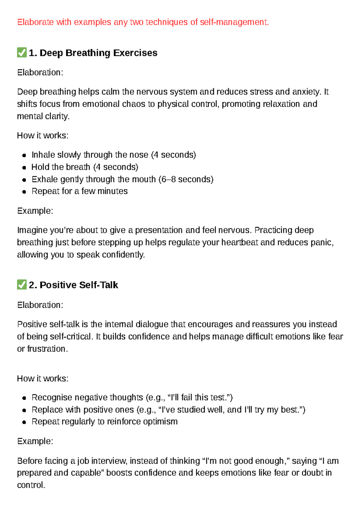 Emotional Intelligence Techniques and Strategies - PYQ Solutions Notes ...